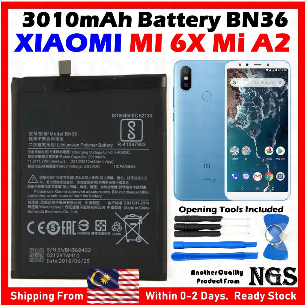 ORIGINAL 3010mAh Battery BN36 for Xiaomi Mi 6X Xiaomi Mi A2 Xiaomi A2 ...