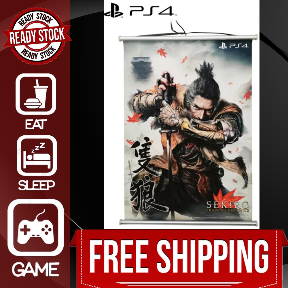 PS4 Sekiro Shadow Die Twice A3 Size Poster Style Cloth Wall Scroll ...