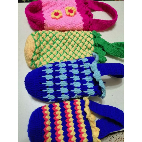 [POUCH ONLY] HANDMADE CROCHET KNIT KNITTED POUCH TUPPERWARE DRINKING ...