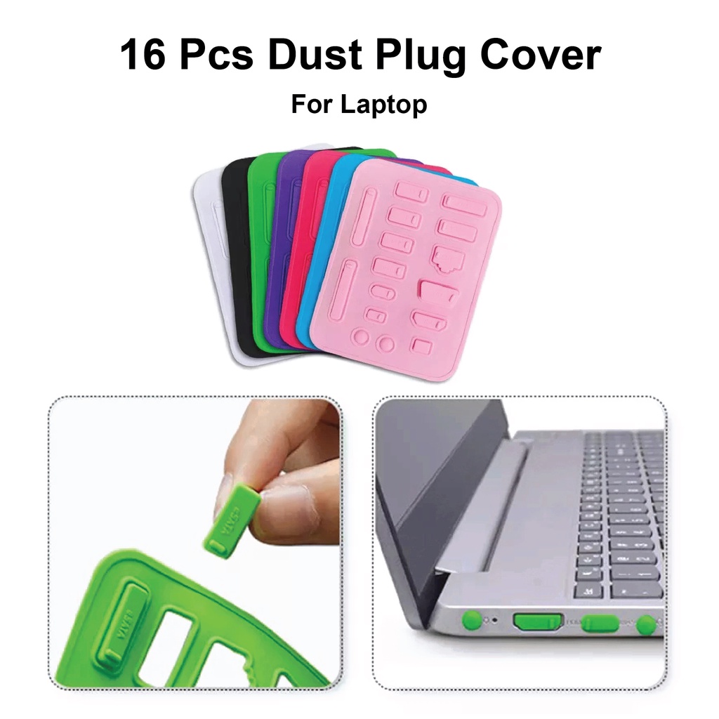 16 pcs Colors Silicone Dust Plug Cover Plug Laptop / USB Dust Plug ...