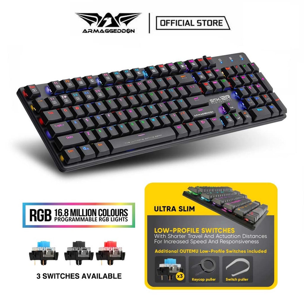 Armaggeddon SMK 12R RGB Kestrel Full Size Mechanical Keyboard |104 Key ...