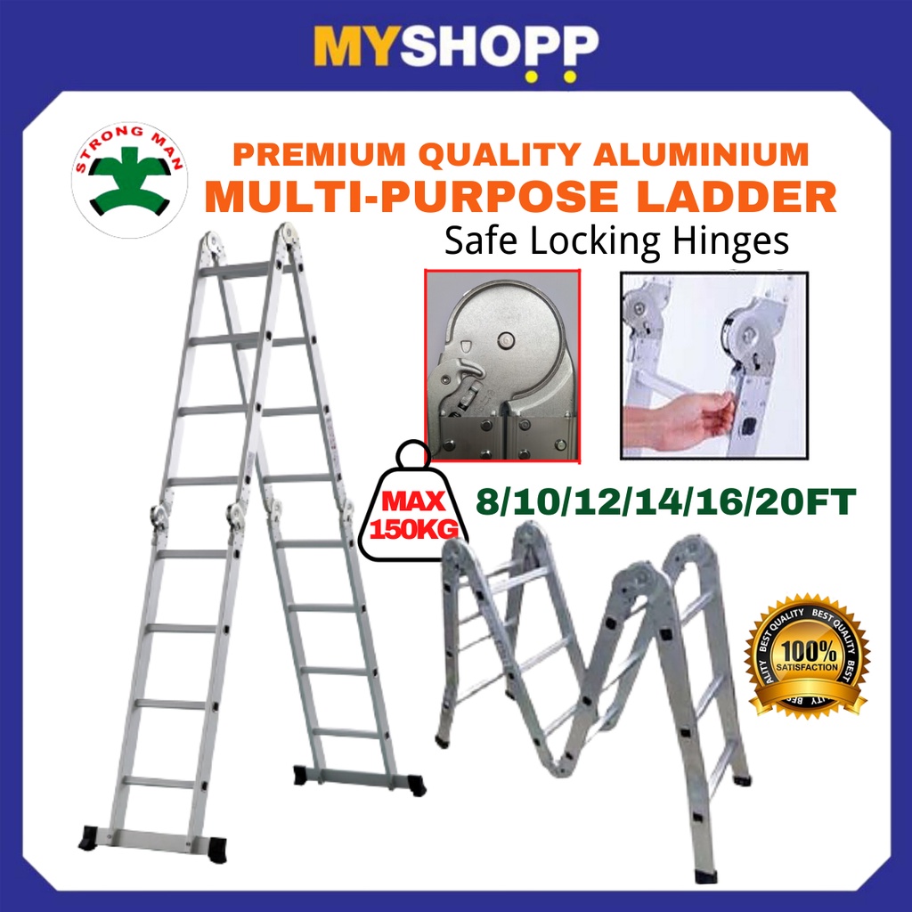 Strongman / Handey Heavy Duty Aluminium Multipurpose Foldable Ladder ...