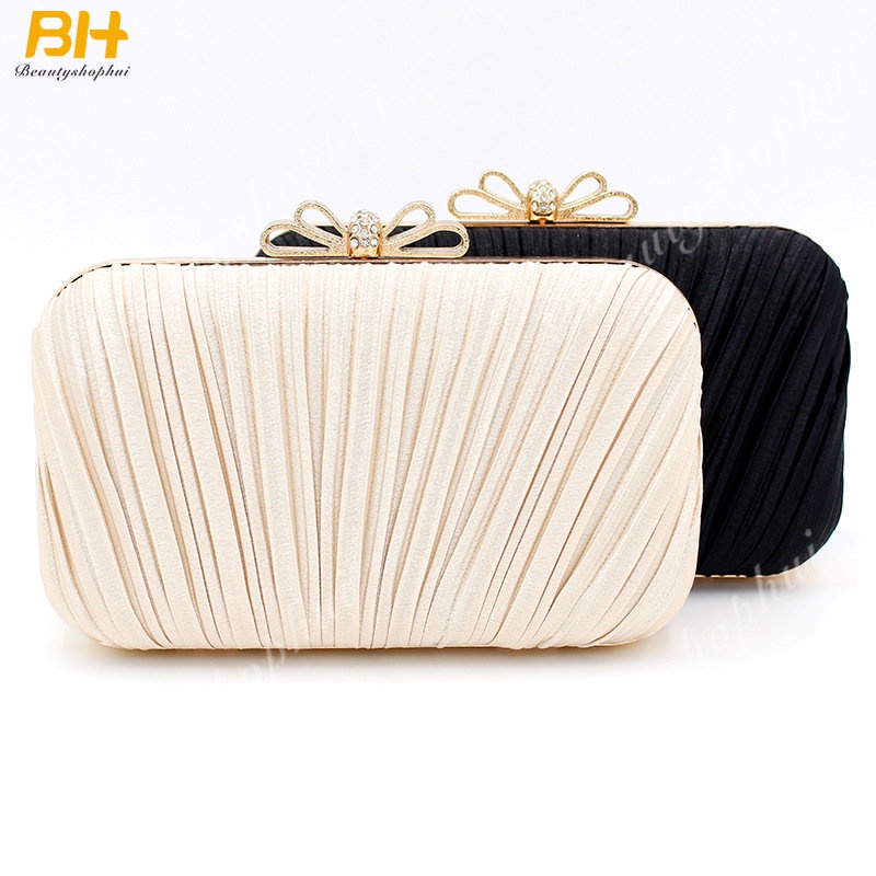 New Handmade Pleated Dinner Bag Evening Wear Square Bag Hand-Held ...