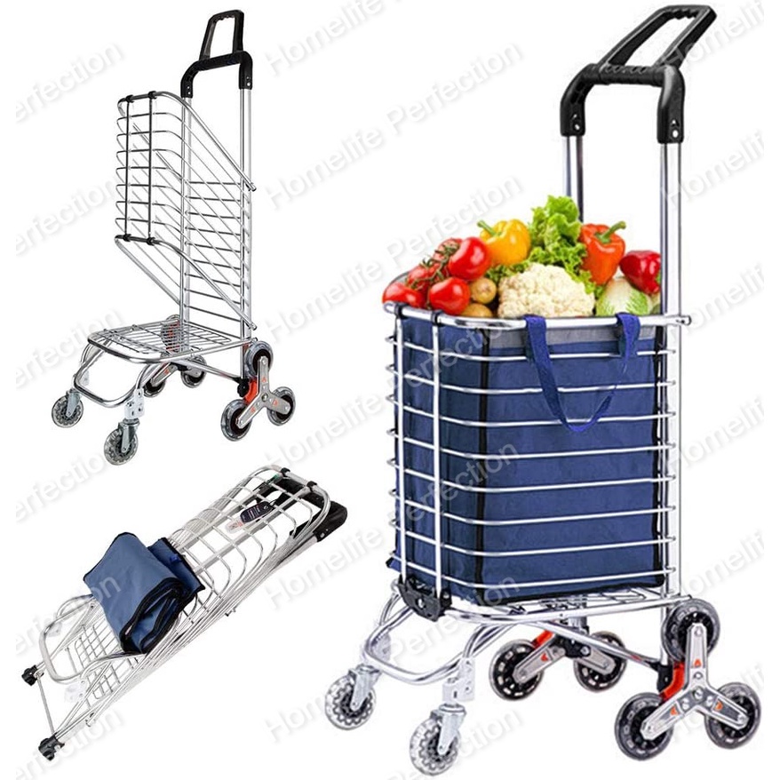 Market Trolley Shopping Cart Portable Heavy Duty Pasar Troli Bakul ...