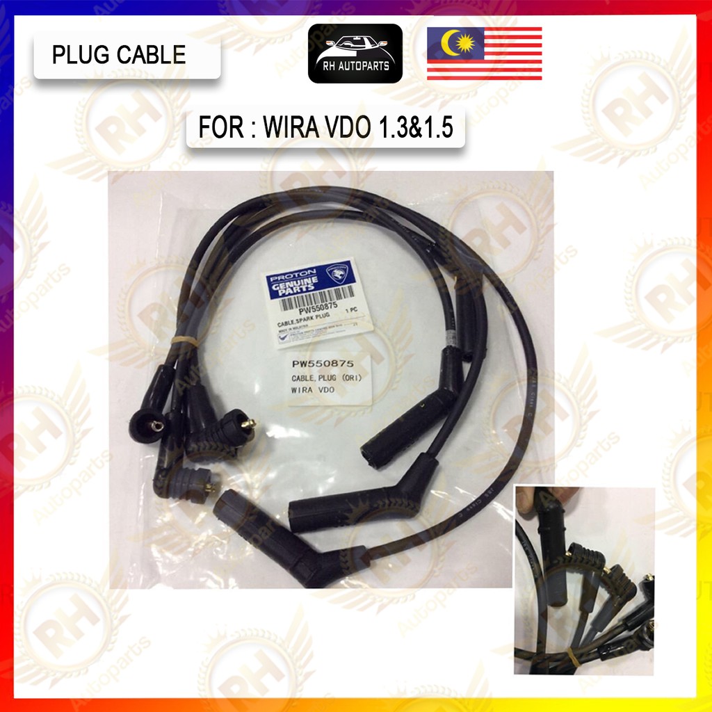 Proton Wira VDO 1.3 1.5 Plug Cable Set Plug Wires Kabel Plug Ignition ...