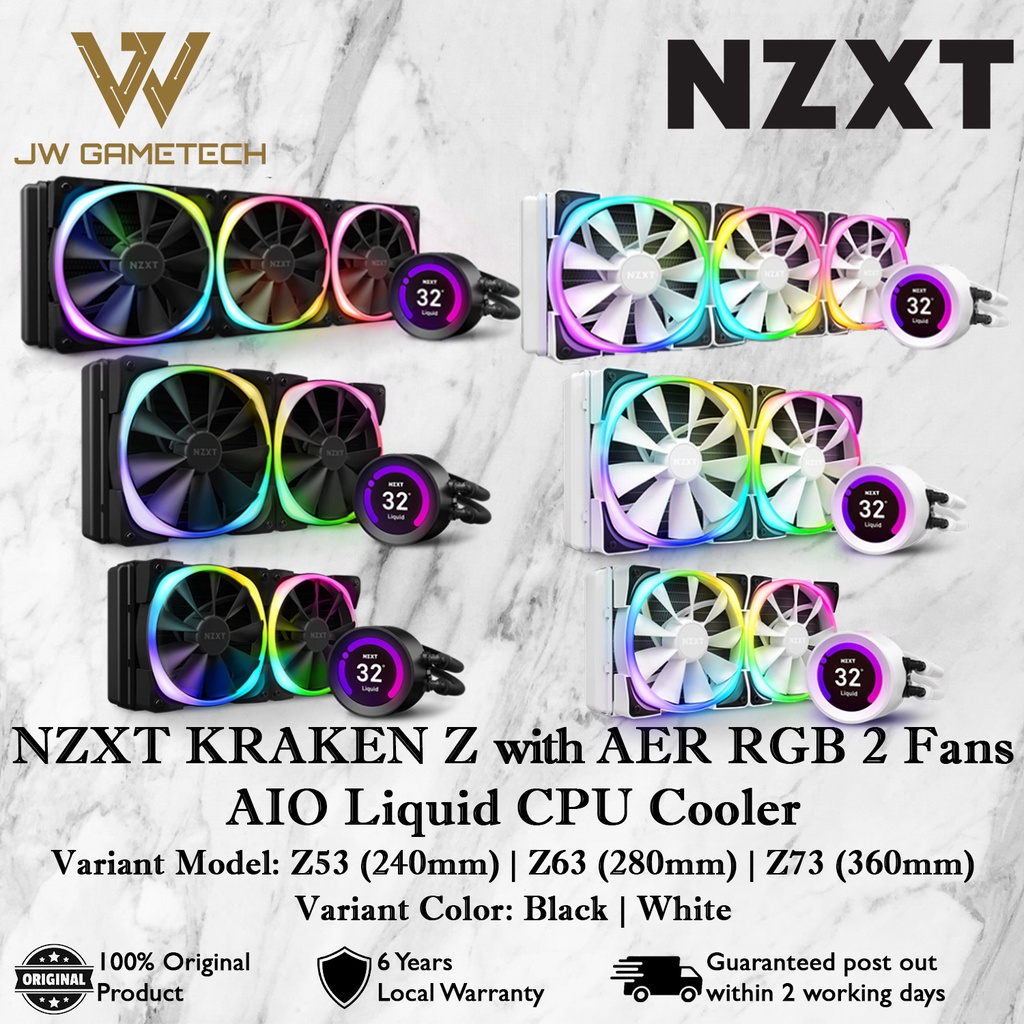 NZXT KRAKEN Z RGB AIO Liquid CPU Cooler - Z53 RGB | Z63 RGB | Z73 RGB ...