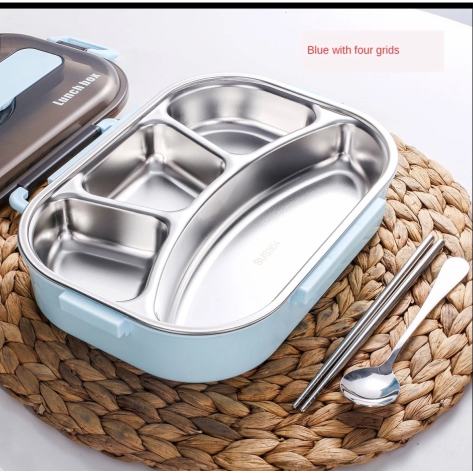 304 Stainless Steel 4 Compartment Lunch Box 1300ml Keep Warm Lunch Box ...