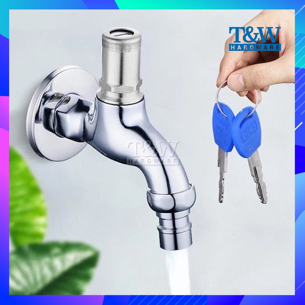 Anti-theft Sink Faucet With Lock Key Single Handle Lockable Household ...