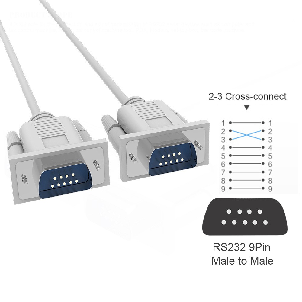 1.5M Serial RS232 9 Pin Male To Male PC Converter Extension Cable ...