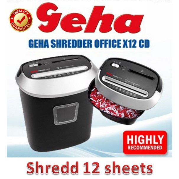 GEHA X12 CD Office Paper Shredder 12 sheets *Mesin Perincih Kertas ...