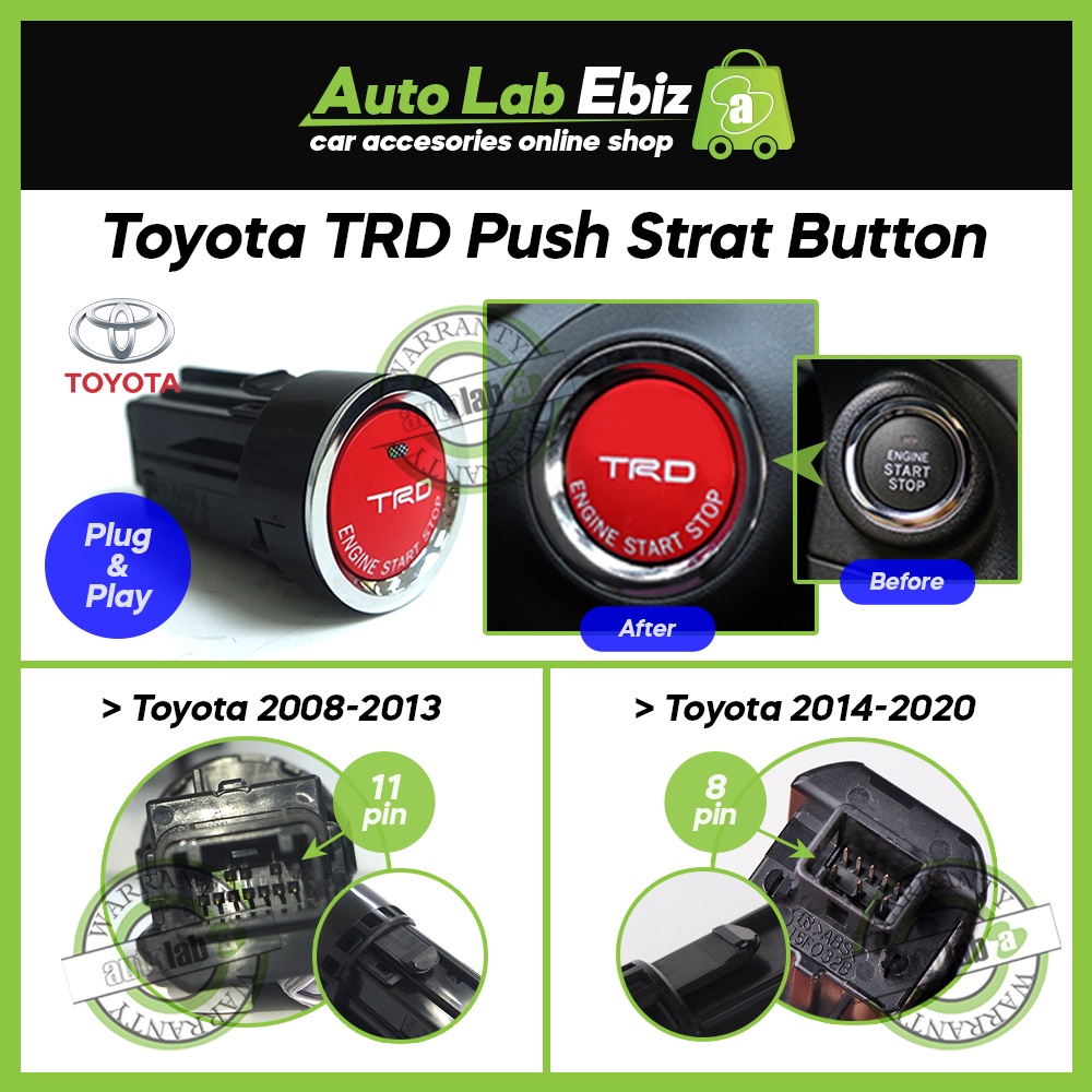 TRD OEM Toyota Size Push Start Button | Shopee Malaysia