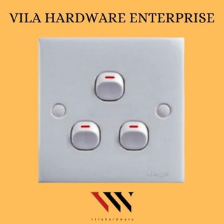 MIND FLUSH TYPE 10AX 250V 1 TO 3 GANG SWITCH / SUIZ LAMPU / SUIZ PLUG ...