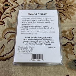 Wein Cell PX 625 1.35v Button Battery ( Weincell Px625 Mrb625 ) 625 ...