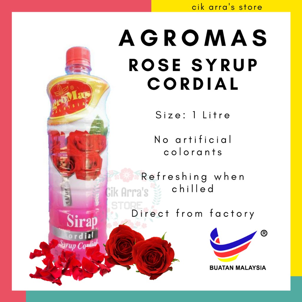 AgroMas Rose Syrup Sirap Cordial 1 Litre | Shopee Malaysia AgroMas Rose Syrup Sirap Cordial 1 Litre | Shopee Malaysia