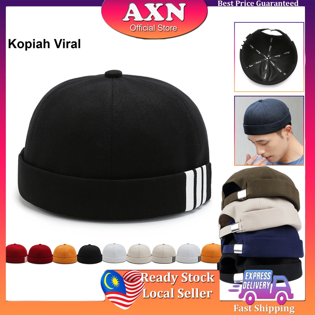 AXN Topi Kopiah Viral Trend Baru Topiah Songkok Roll Hat Cap Ustad ...