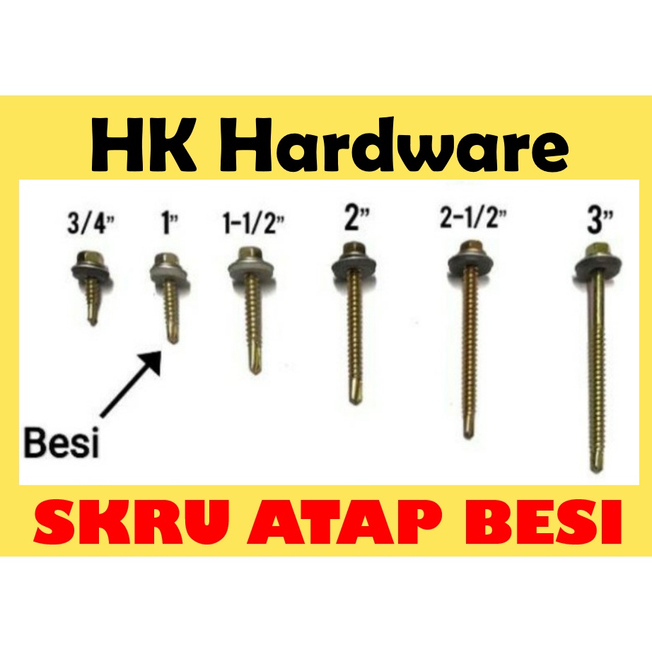 SDS[ KOTAK ] SKRU ATAP BESI / SELF DRILLING SCREW WITH WASHER AWNING ...