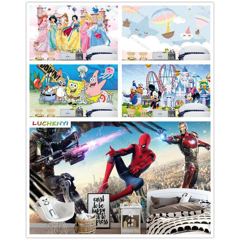 Custom Cartoon animation Kids Room Wallpaper Mural Living Room TV Wall ...