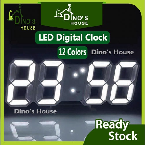 [MURAH] Jam Dinding LED Digital 3D Alarm Clock Table Desktop Wall Clock ...