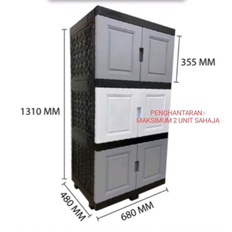 RAK ALMARI KABINET PLASTIK /Storage Cabinet 3 Tier / Plastic Cabinet ...