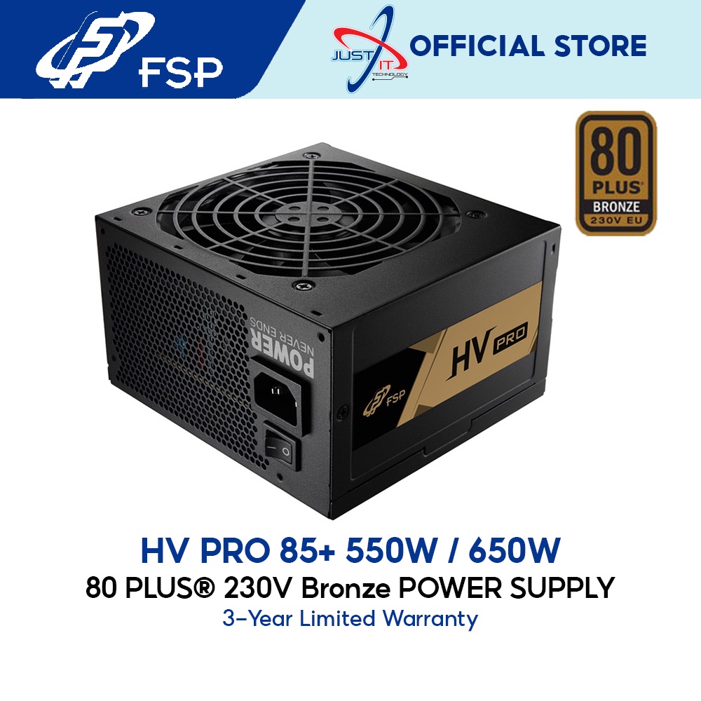 FSP HV PRO 85+ ( 550W / 650W ) 80 PLUS Bronze POWER SUPPLY | Shopee ...