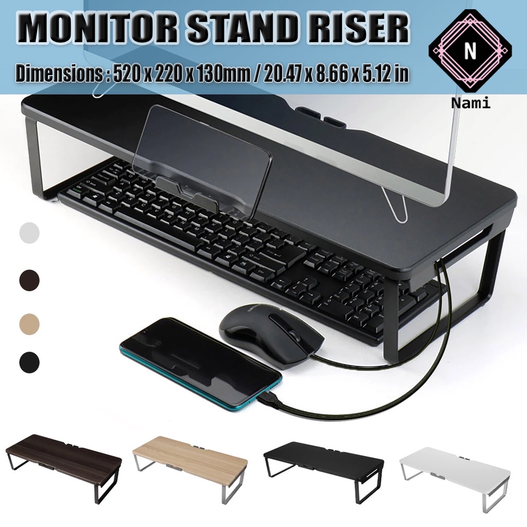 Computer Monitor Stand Riser Desk Organizer Multifunction for Laptop ...