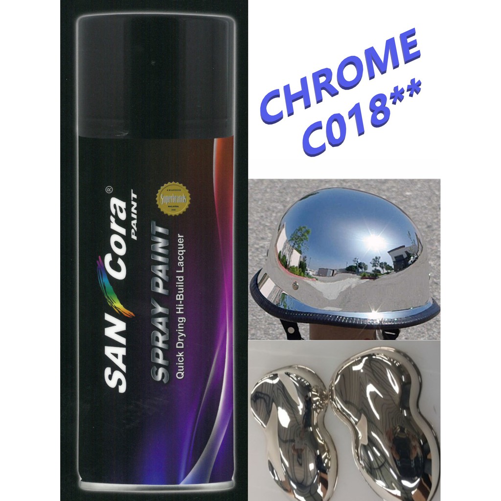 SANCORA Spray Paint Premium High Gloss Chrome C018 Silver (400 ML ...