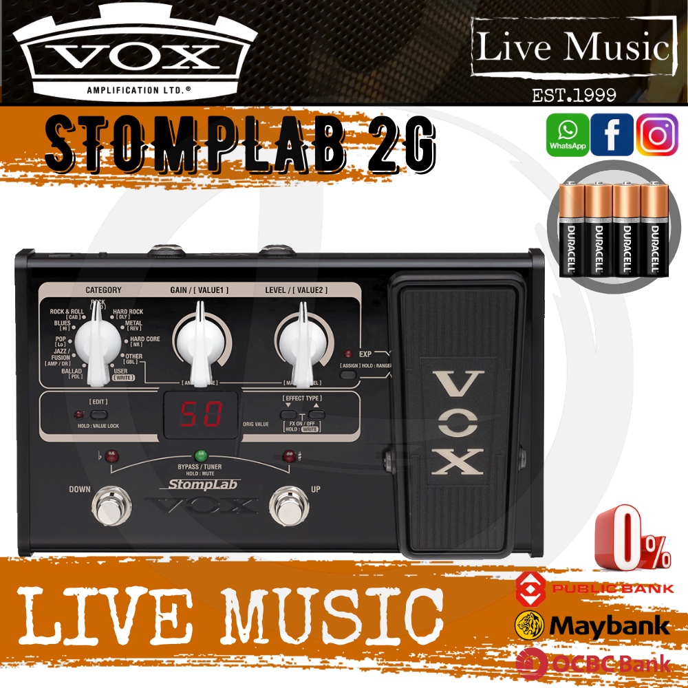Vox StompLab 2G - Modeling Guitar Effect Processor (SL-2G SL2G ...