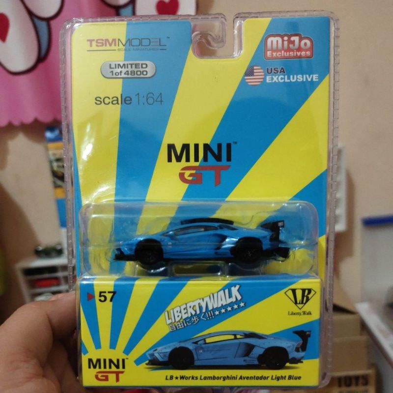 MINI GT NO 57 LB Works Lamborghini Aventador Light Blue | Shopee Malaysia
