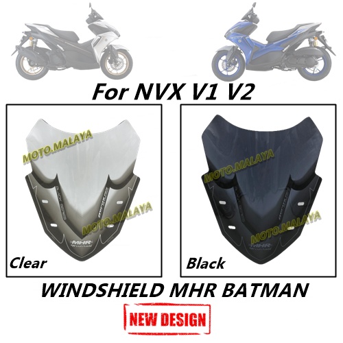 MHR Windshield BATMAN Nvx 155 V1 V2 visor New Design Nvx Accessories ...