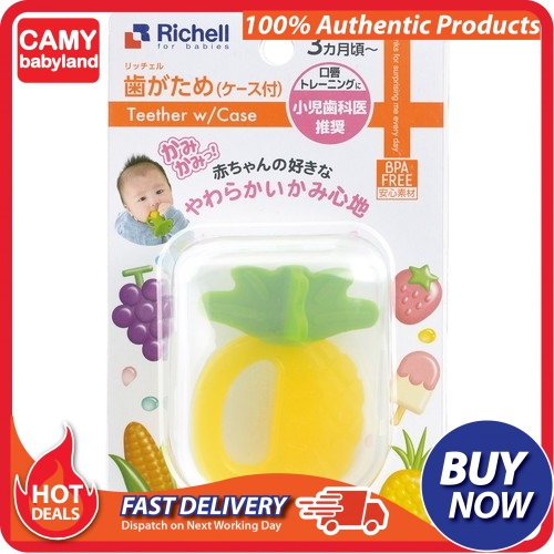 Richell Baby Teether With Case - Pineapple | Shopee Malaysia