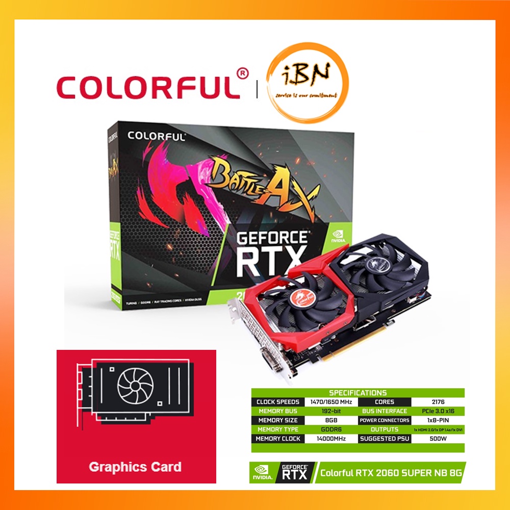 COLORFUL RTX 2060s 2060 Super 2fan 8G 8GB D6 Hashrate43+ Graphic Card ...