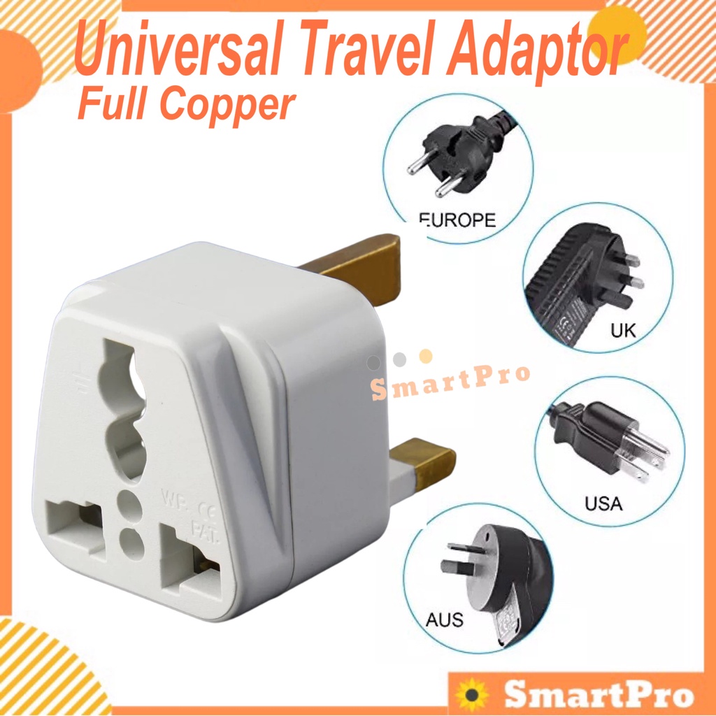 MIKA Premium Full Copper 3 Pin Adaptor Travel Plug for Malaysia UK ...