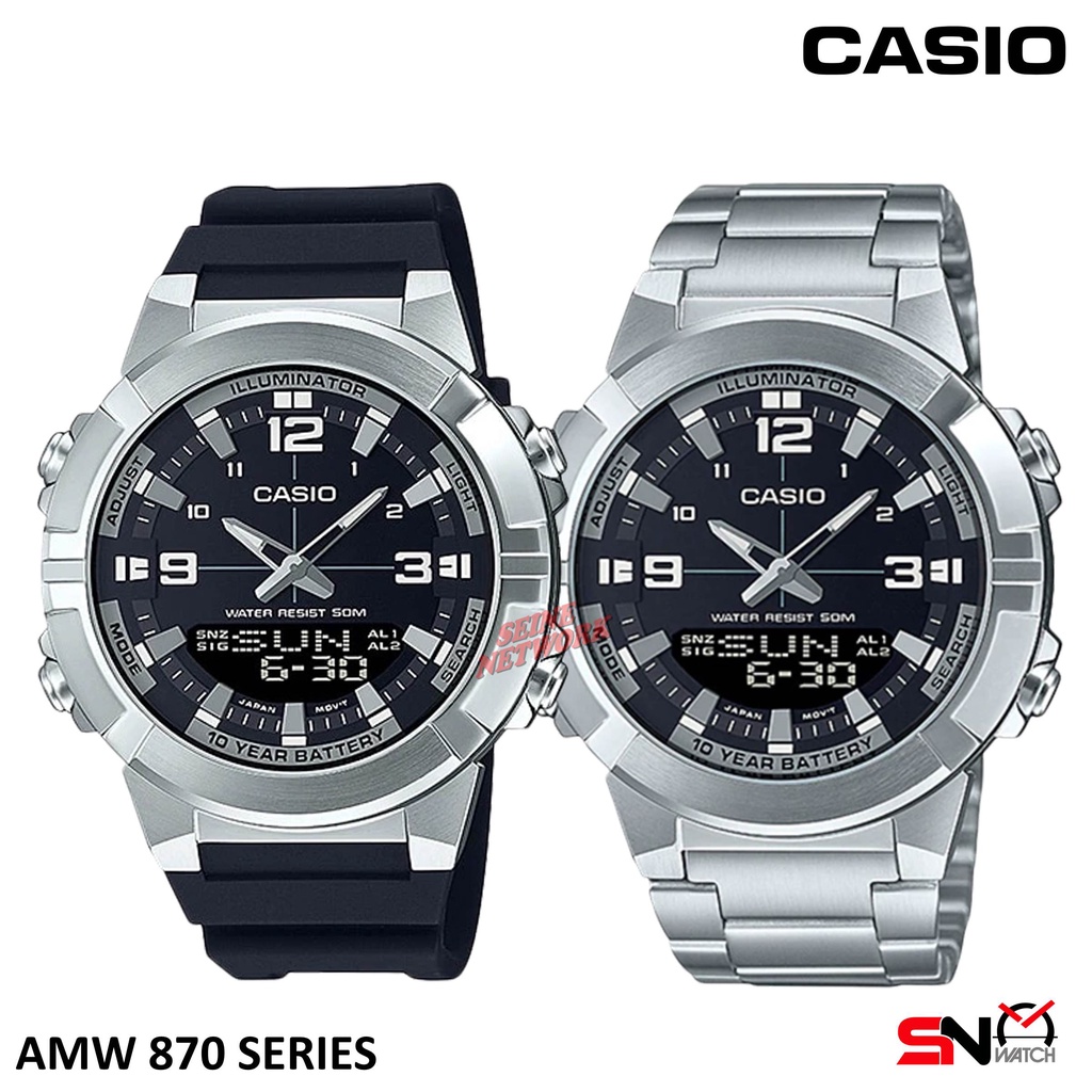 Casio AMW-870 AMW-870D AMW870 AMW870D 10-Year Battery Life Analog ...