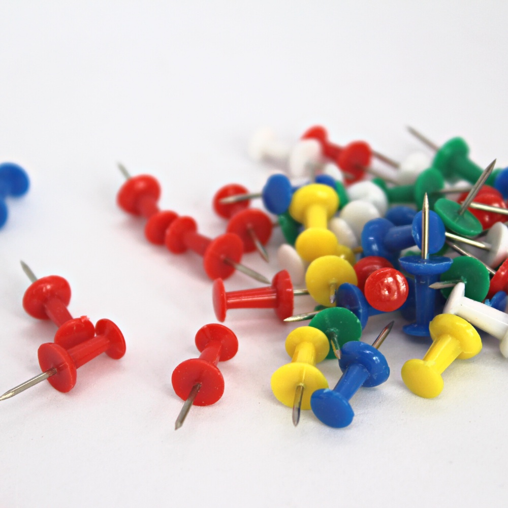Push Pin/Thumbtack Pin 24mm Mix Colour 50pcs | Shopee Malaysia