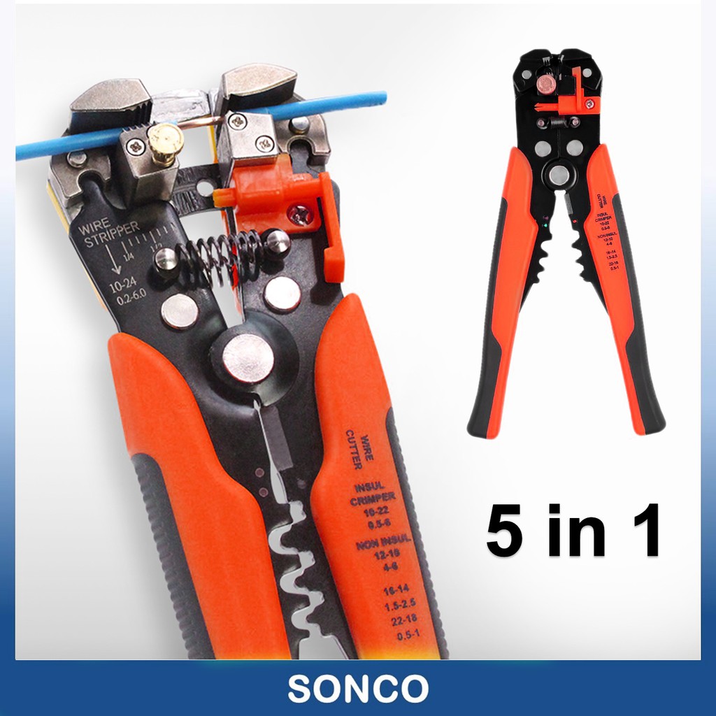 5 in 1 Multi-Purpose Automatic Stripper Wire Crimper Wire Terminal Wire ...