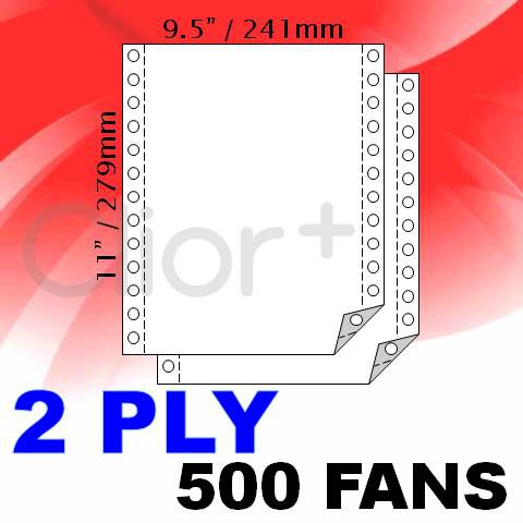FLYNX - NCR Computer Form 2Ply 9.5” X 11” (500 or 1000 Fans/Box) All ...