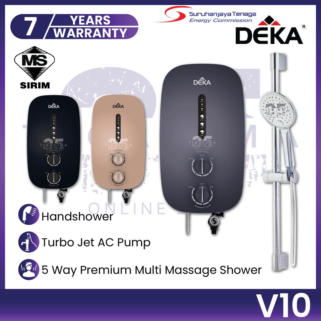 DEKA V10 AC Pump AC Turbo Jet Pump Premium Multi Massage Shower Instant ...