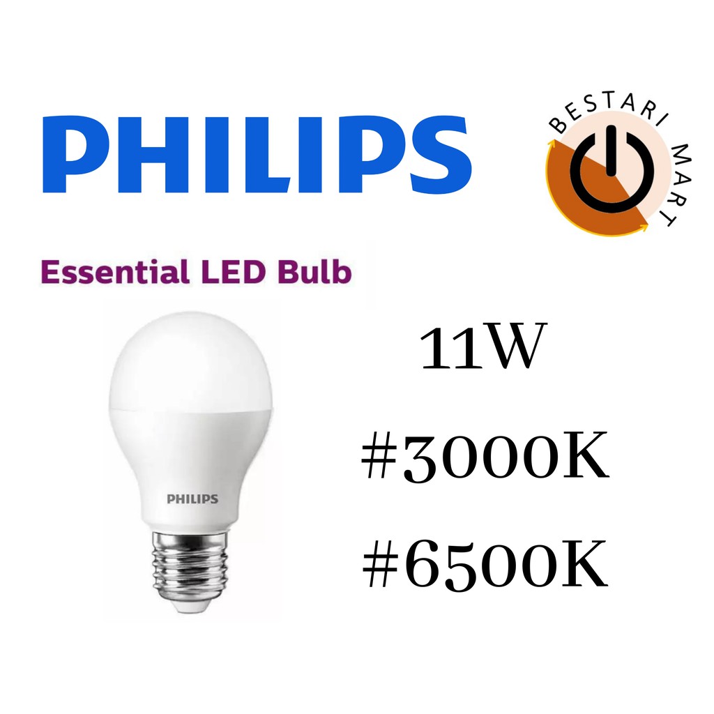 PHILIPS ESSENTIAL LED BULB 11W E27 (3000K / 6500K) | Shopee Malaysia