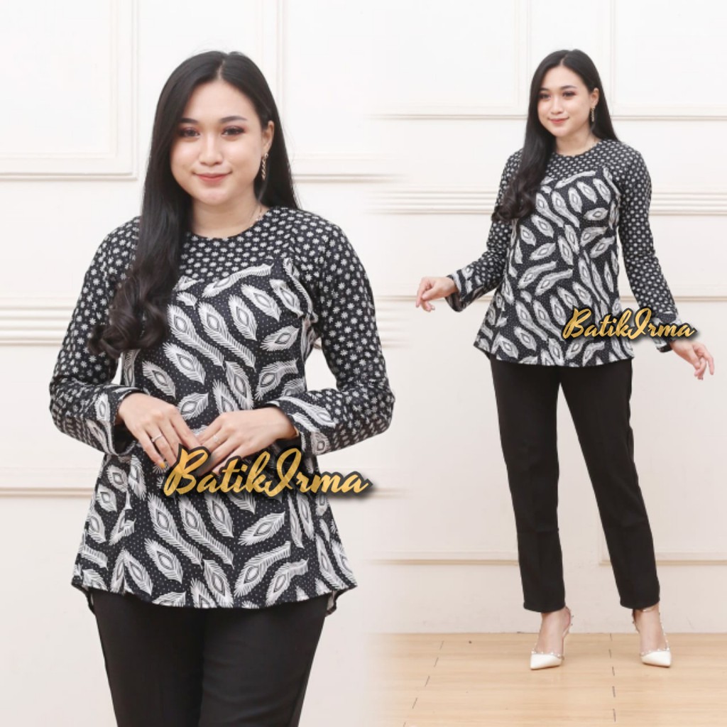 Top BATIK Women BATIK COUPLE BATIK Long Sleeve BLOUSE BATIK Uniform Office | Shopee Malaysia