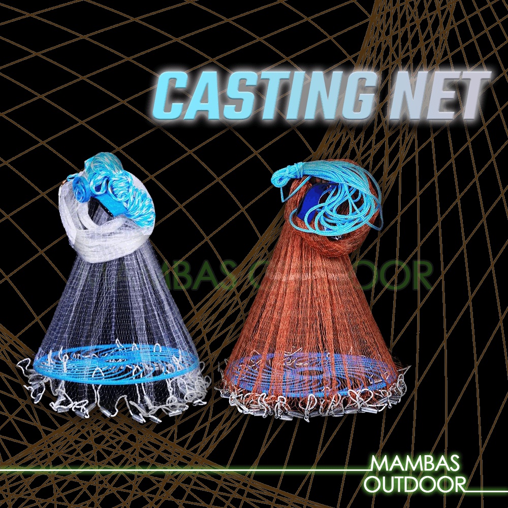 Casting Net Fishing Spinning Jala Ikan Tali Tangsi Pancing American ...