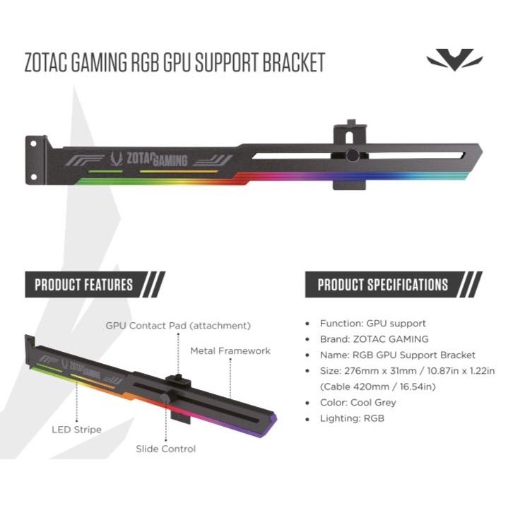 ZOTAC RGB GRAPHICS CARD SUPPORT BRACKET | Shopee Malaysia