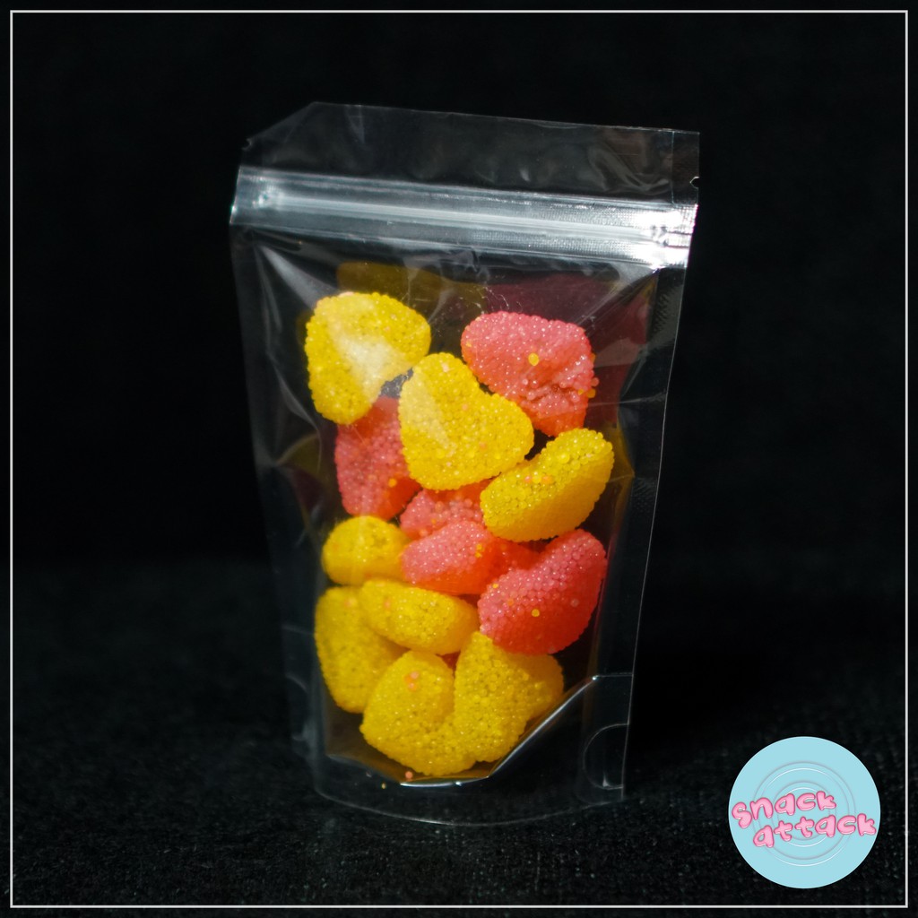 Haribo Pink & Yellow Hearts Gummy Candy - 100g [REPACK] [Resealable Zip ...