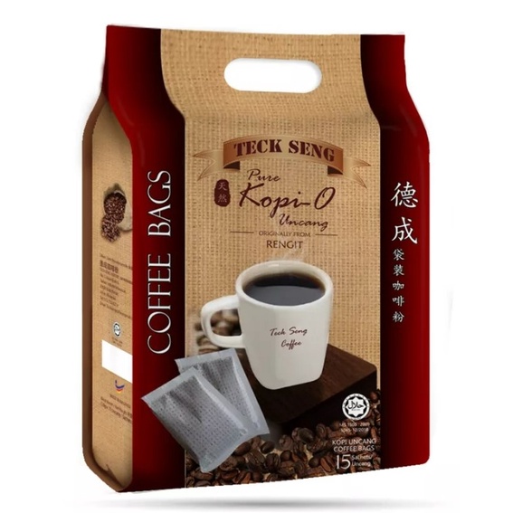 Teck Seng Pure Coffee-O Sachets / Kopi-O Kosong /龙引德成袋装咖啡粉 (15 sachets ...