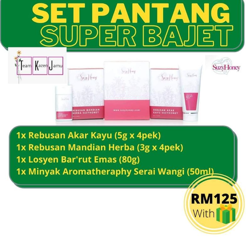 SET PANTANG SUZYHONEY WITH FREE GIFT | Shopee Malaysia