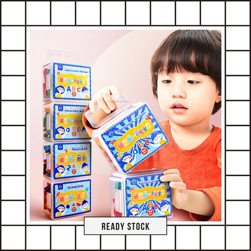 Stackable Boxes Magnetic Colourful Alphabets Letters Numbers Block Kit ...