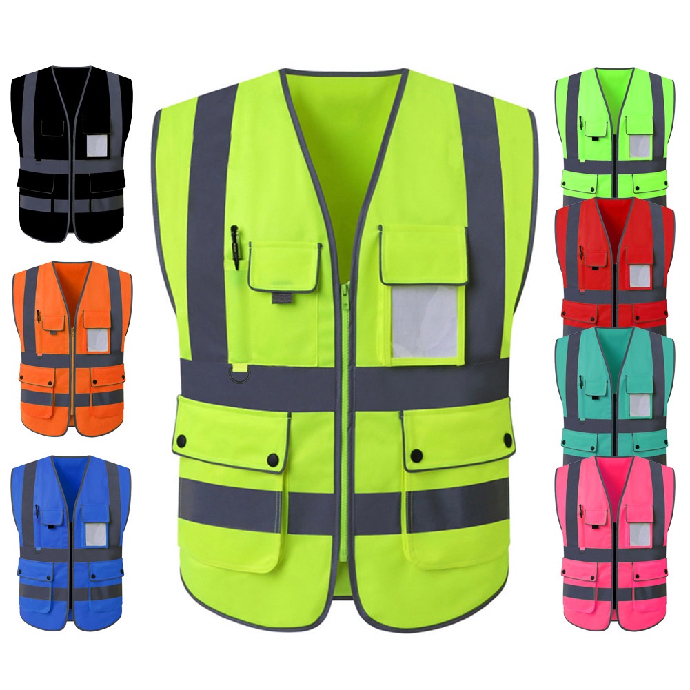 8 Colors Safety Vest Reflective Enginneer Construction Work Vest Hi Vis ...