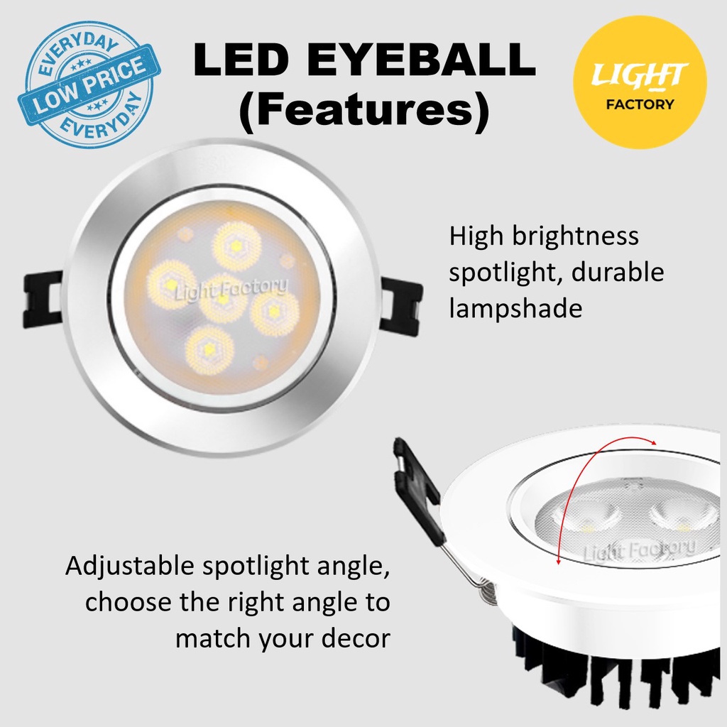 FSL Recessed LED Eyeball 4W | 6W Spotlight LED SMD Recessed Light LED ...