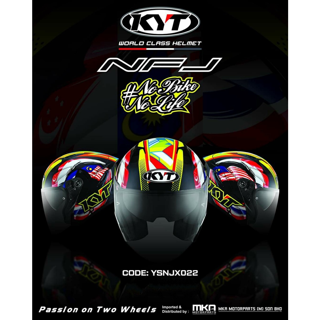 KYT NFJ 3 NATION (NO BIKE NO LIFE 2021) | Shopee Malaysia