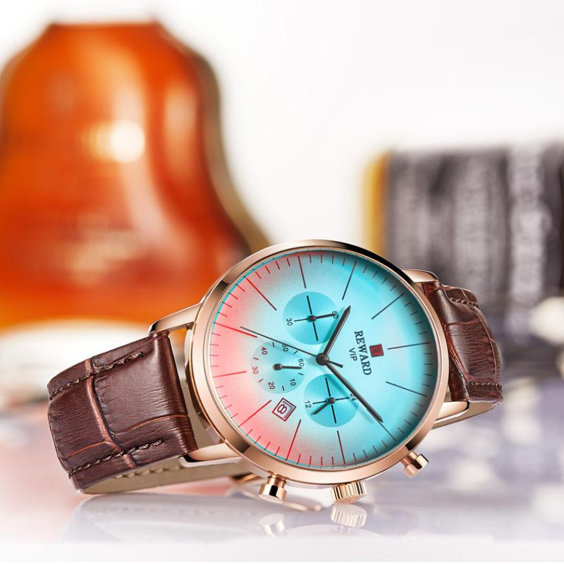 REWARD Fashion Color Changing Colorful Glass New Men's Watch Blu-ray ...