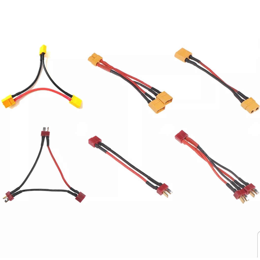 XT60 parallel deans T plug series harness connector cable Y splitter wire. | Shopee Malaysia